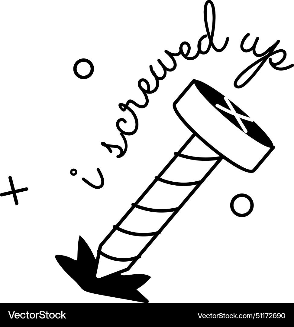 Screw up Royalty Free Vector Image - VectorStock