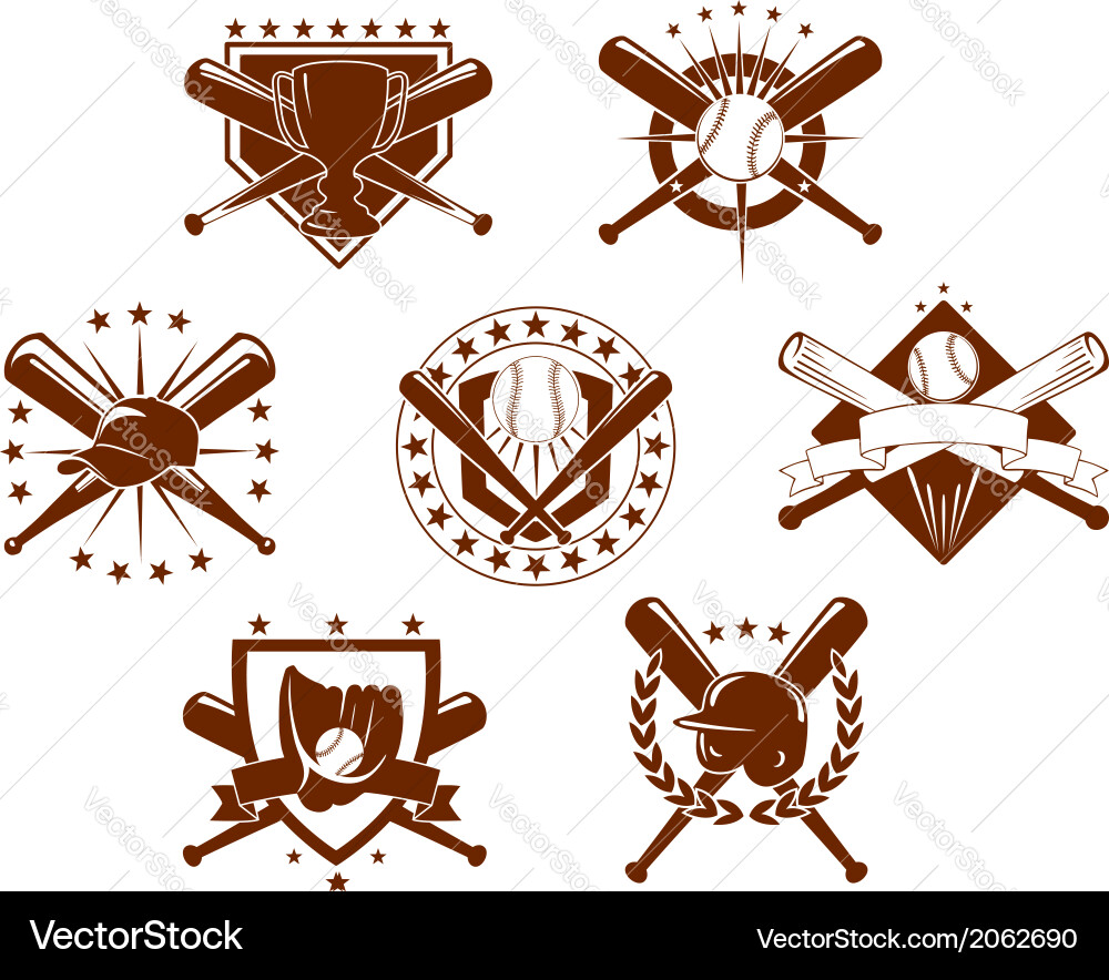 Set of baseball emblems Royalty Free Vector Image