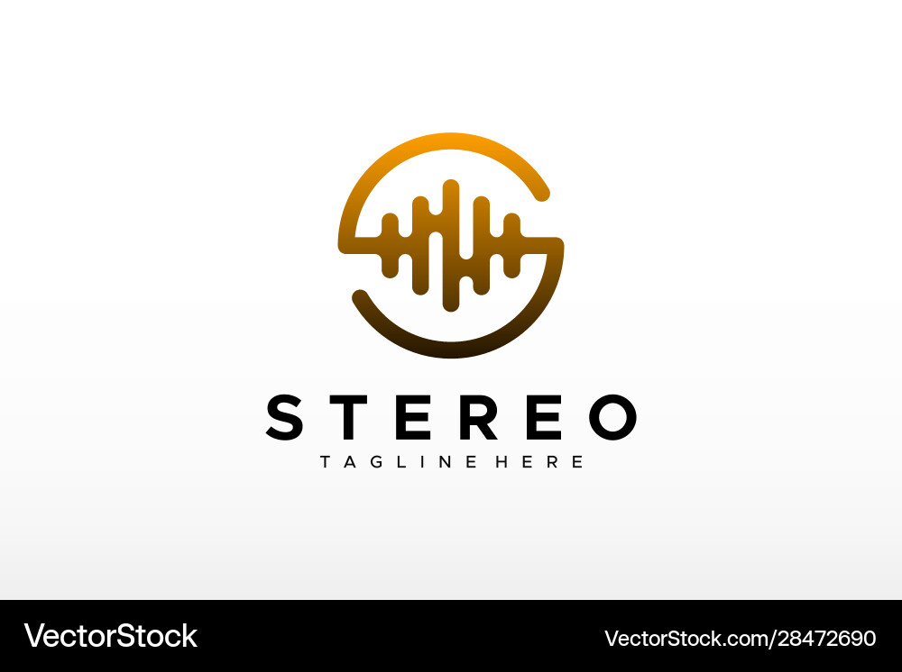 Sound wave letter s logo flat design Royalty Free Vector