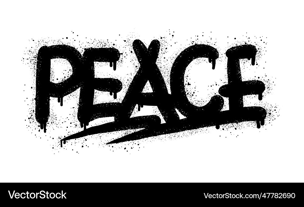 Spray Painted Peace Words Royalty Free Vector Image