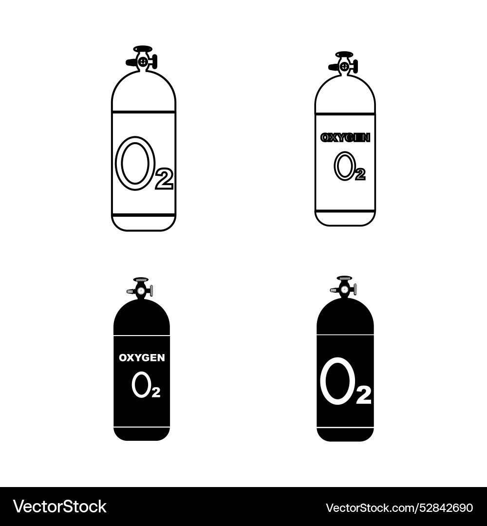 Symbol oxygen cylinder icon Royalty Free Vector Image