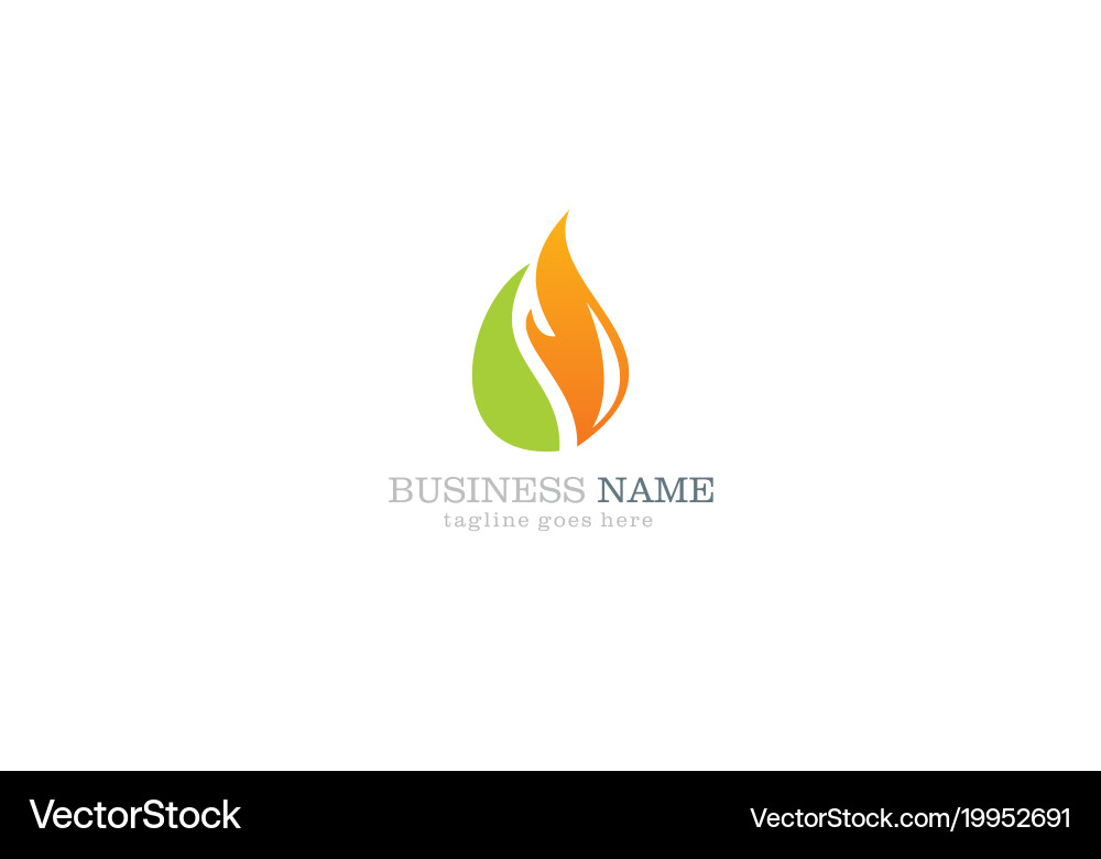 Bio flame energy organic logo Royalty Free Vector Image