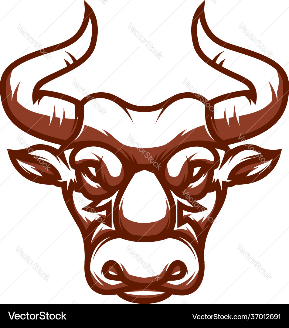 Bull head sign design element for logo label Vector Image