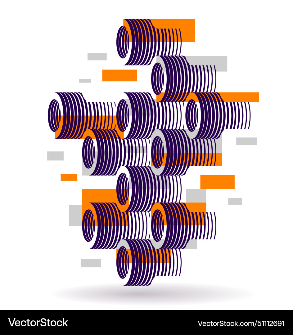 Cylinders pattern abstract 3d isometric Royalty Free Vector