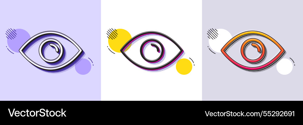 Eye line icon look or optical vision sign Vector Image
