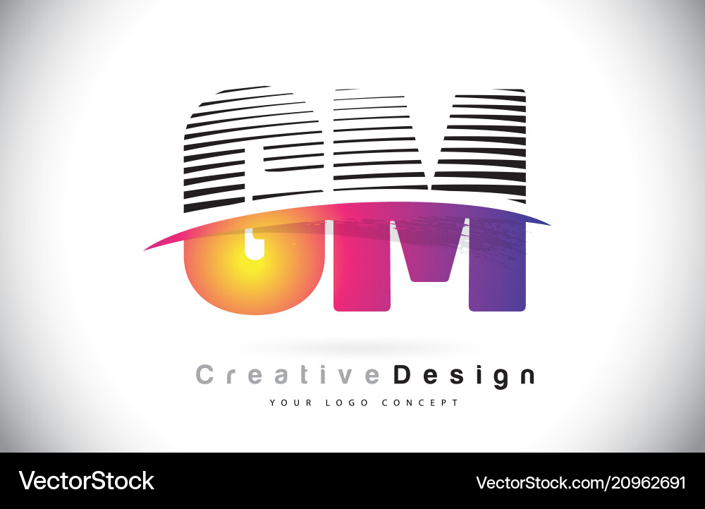 Gm g m letter logo design with creative lines Vector Image