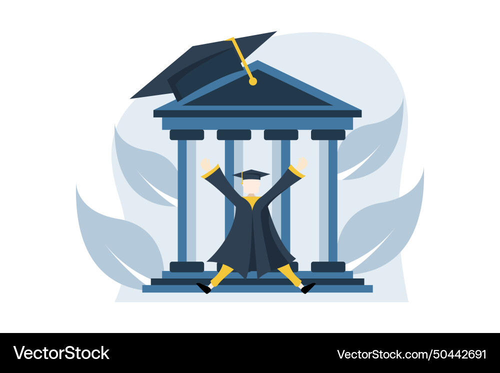 Graduation flat design Royalty Free Vector Image