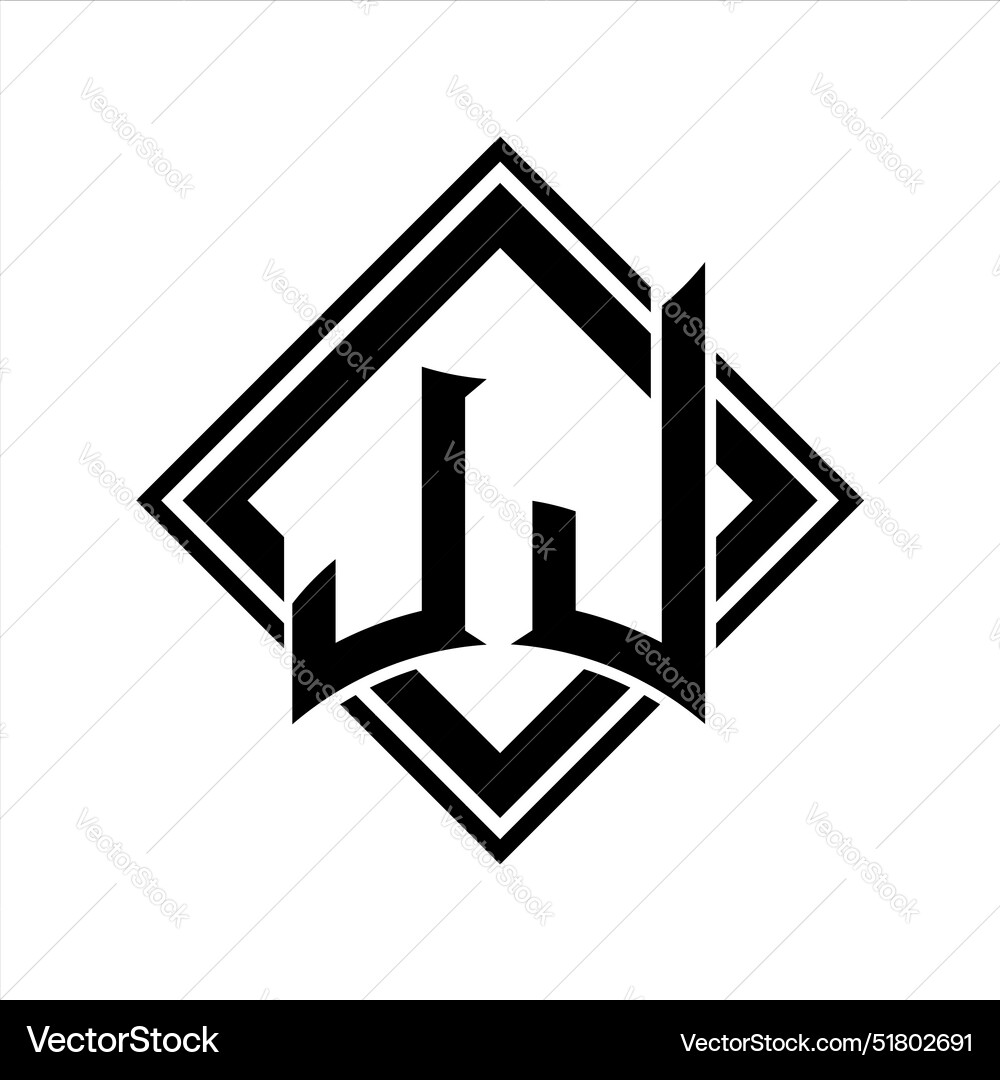 Jj letter logo with abstract shield shape Vector Image