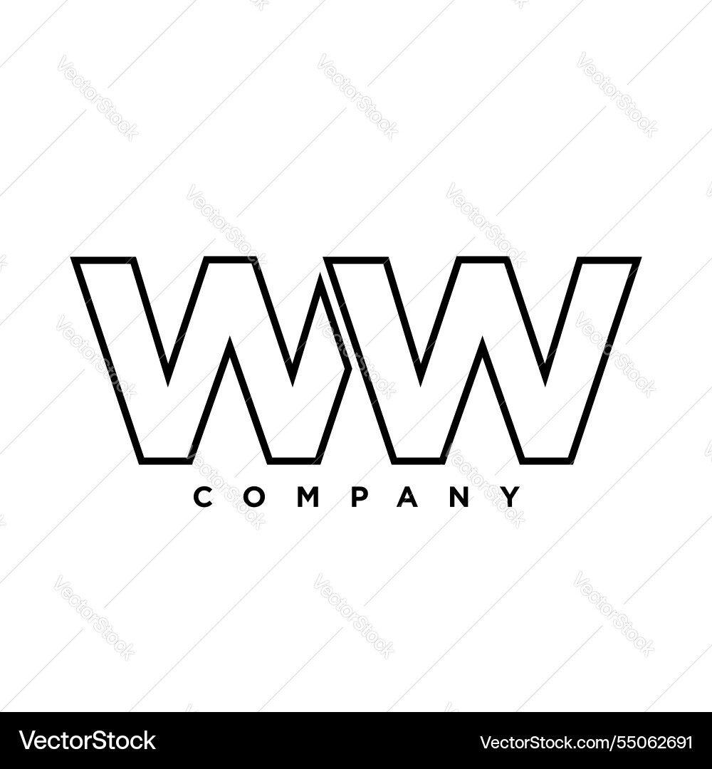 Letter w and ww logo design template minimal Vector Image