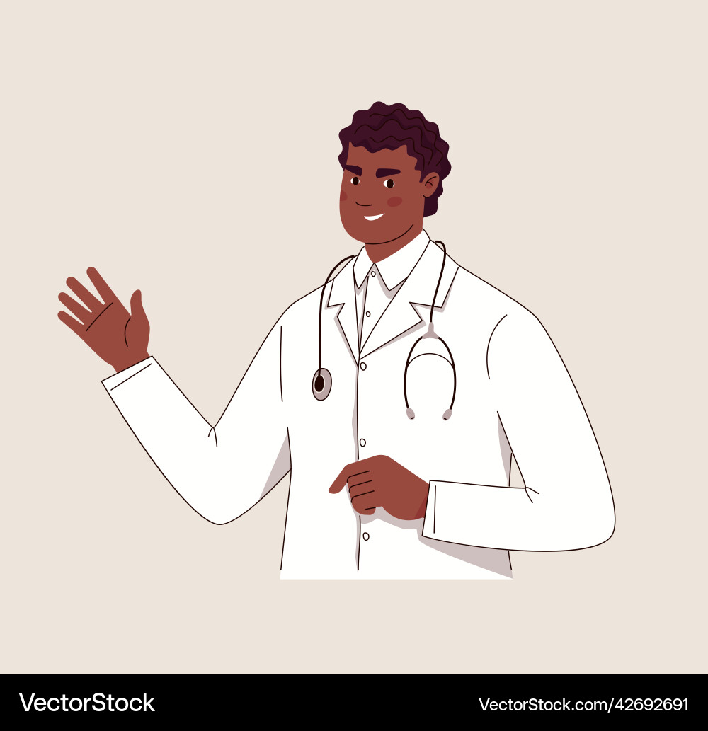 One hospital doctor Royalty Free Vector Image - VectorStock
