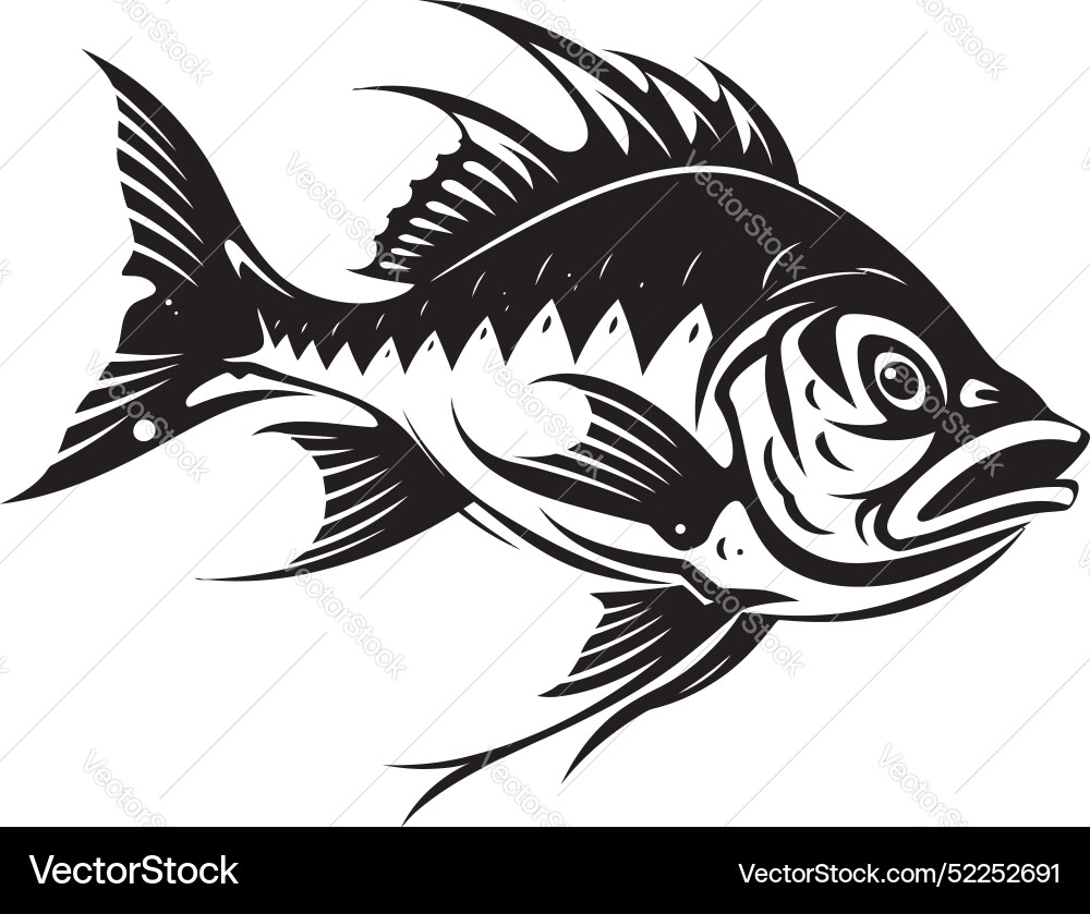 Phantom physiology black logo for predator fish Vector Image