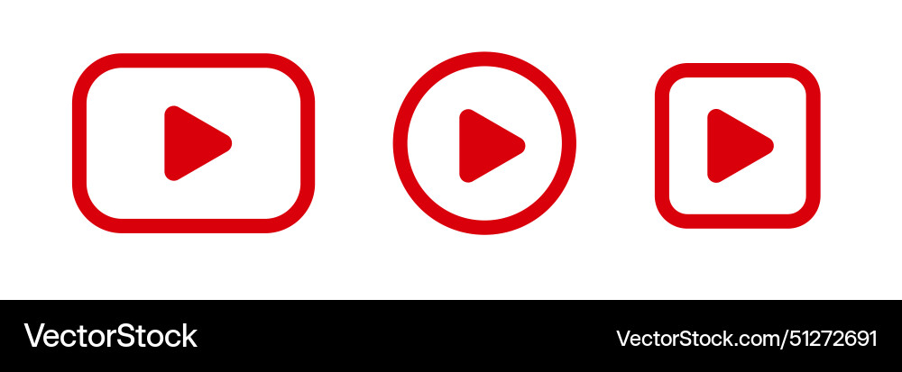 Play button logo red icon design Royalty Free Vector Image