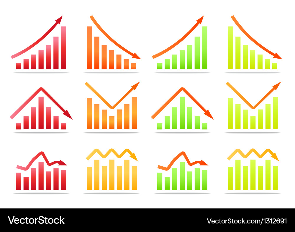 Revenue Growth Statistics Chart Royalty Free Vector Image