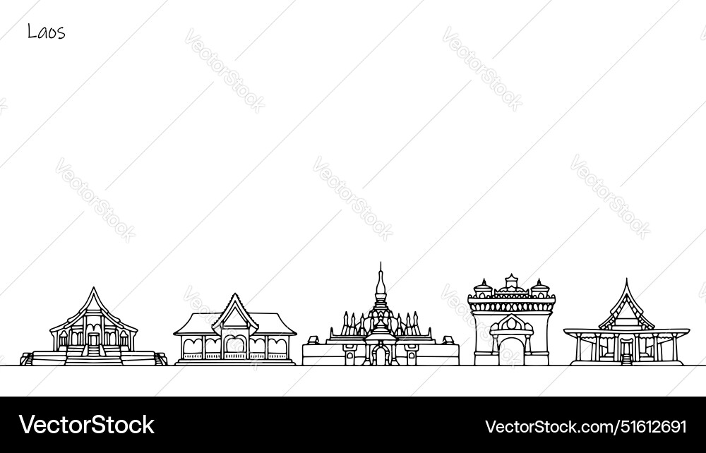 Sights of laos Royalty Free Vector Image - VectorStock