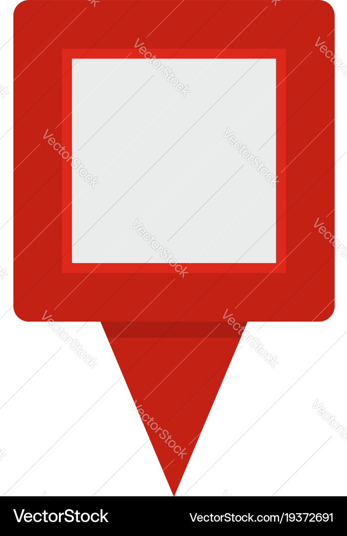 Square pin icon flat style Royalty Free Vector Image