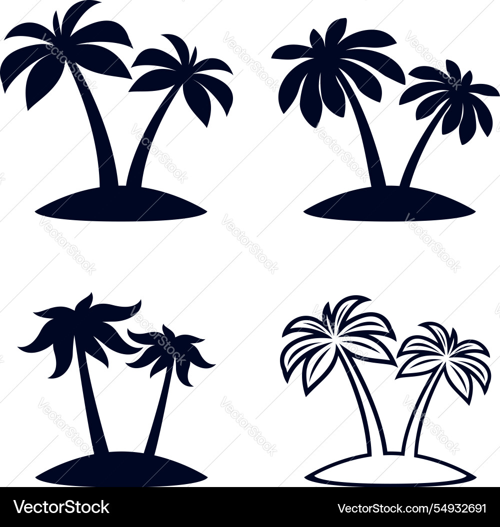 Tropical palm trees Royalty Free Vector Image - VectorStock