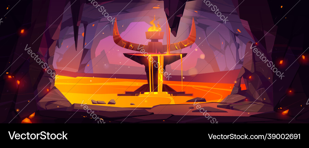 Underground cave entrance to hell infernal world Vector Image