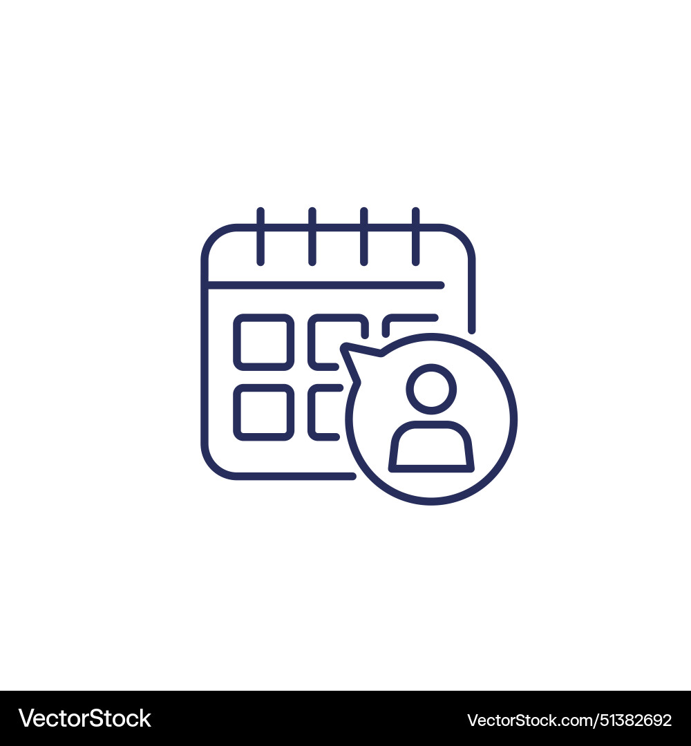Appointment line icon with a calendar Royalty Free Vector
