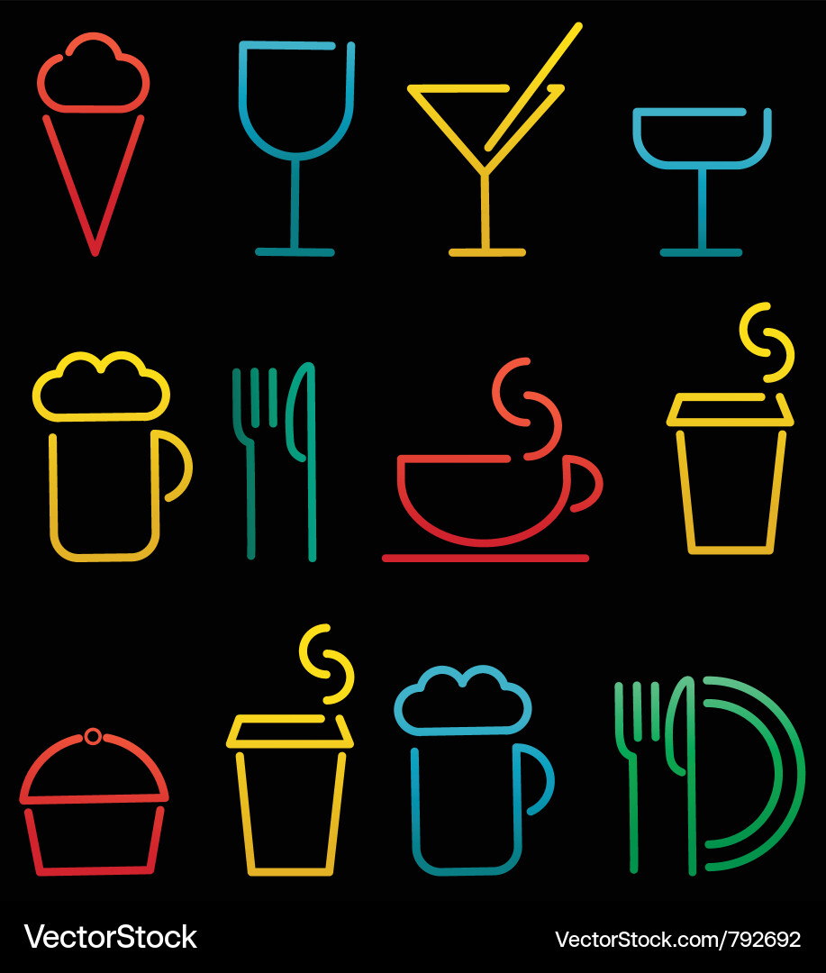 Beverage and Food Collection Royalty Free Vector Image