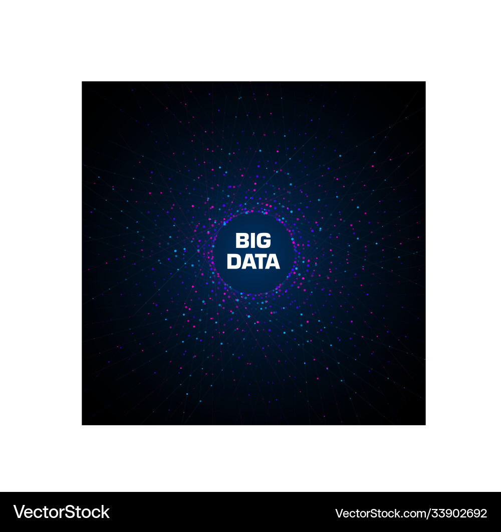 Big data visualization circular cluster Royalty Free Vector