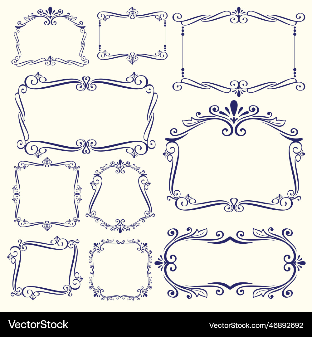 Blue border ornamental Royalty Free Vector Image