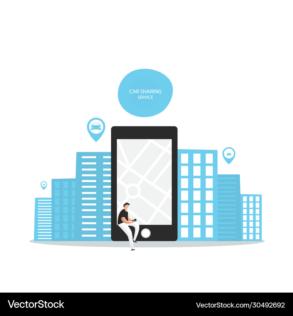 Car sharing service advertising web page template Vector Image