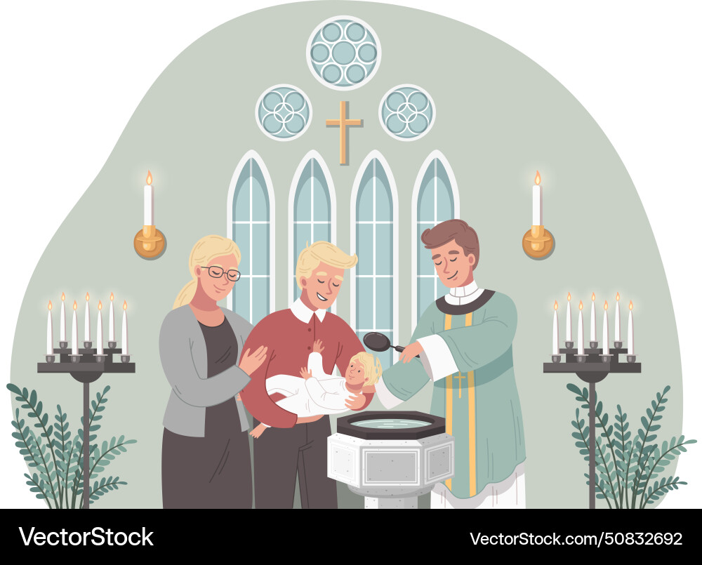 Christian church cartoon Royalty Free Vector Image
