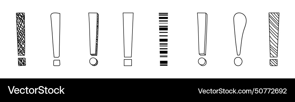 Doodle exclamation mark hand drawn sketch Vector Image