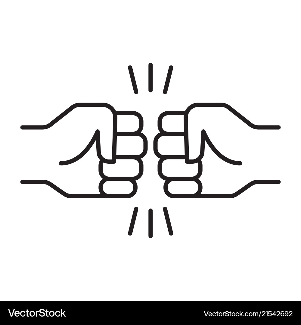 Fist bump friendship sign Royalty Free Vector Image