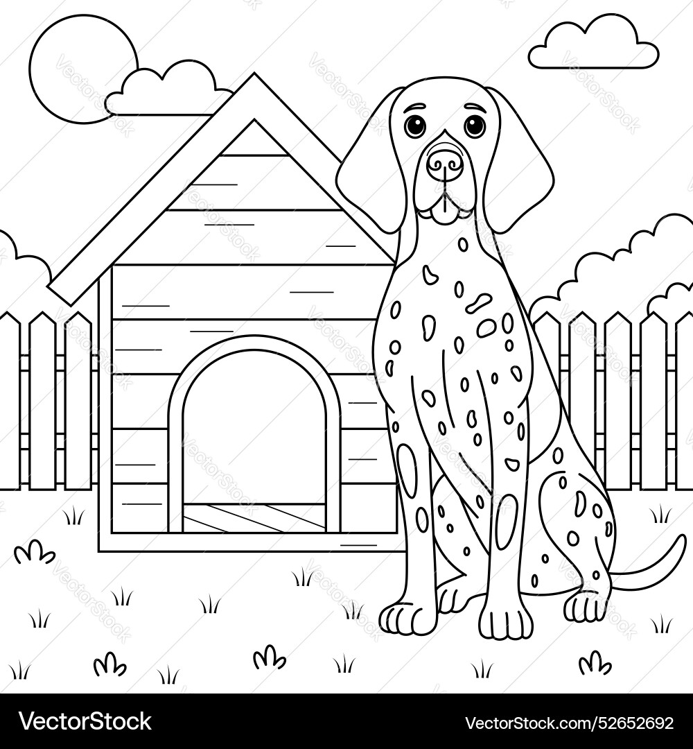German shorthaired pointer dog outline on garden Vector Image