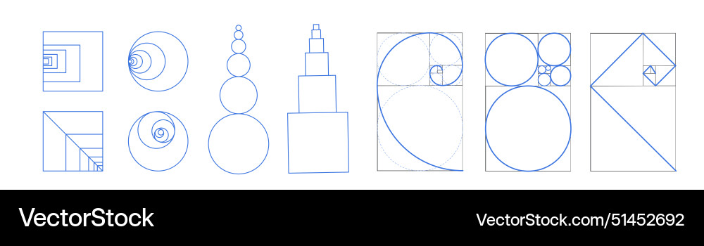 Golden ratio proportion collection concept Vector Image