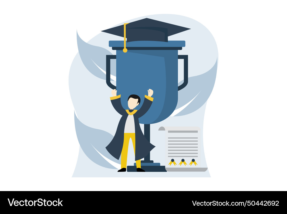 Graduation flat design Royalty Free Vector Image