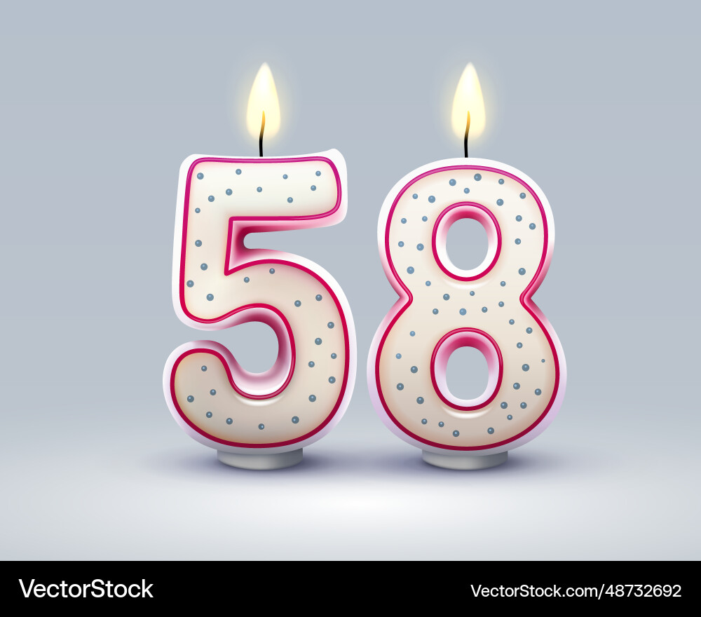 Happy birthday years 58 anniversary Royalty Free Vector