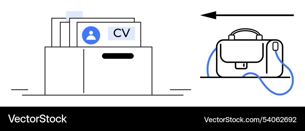 Job application process with cv and portfolio Vector Image