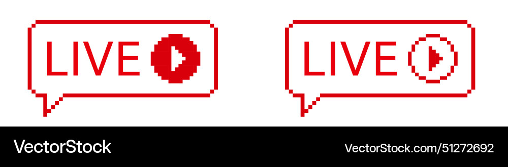 Live red video stream online broadcast icon Vector Image