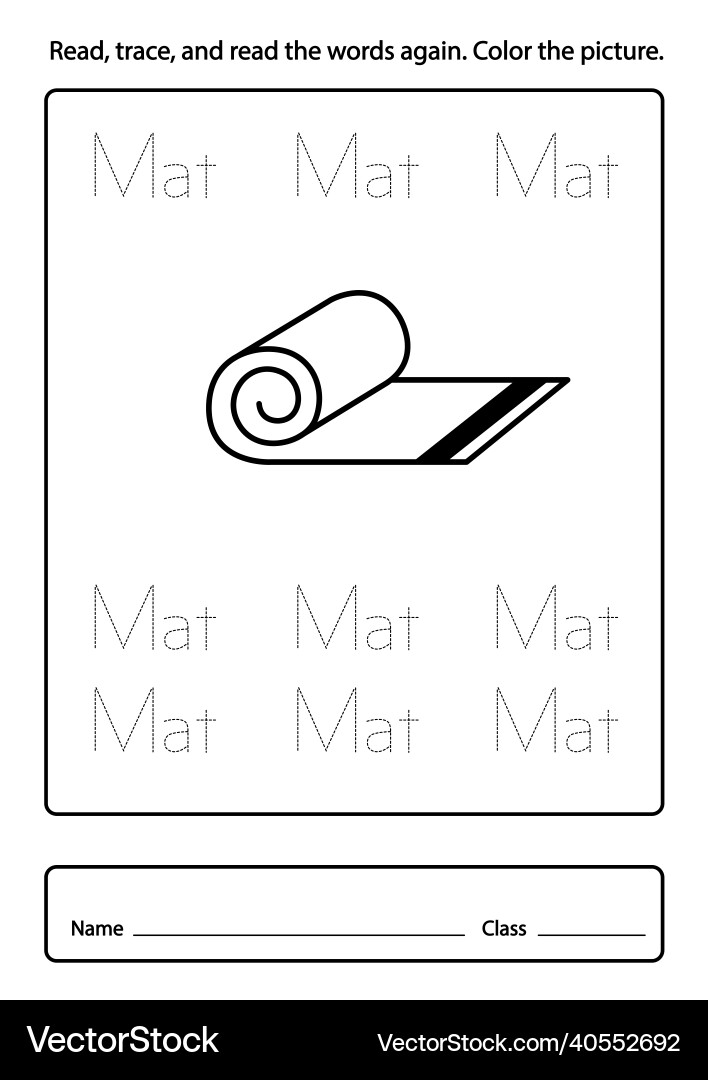 Read trace and the words again color Royalty Free Vector