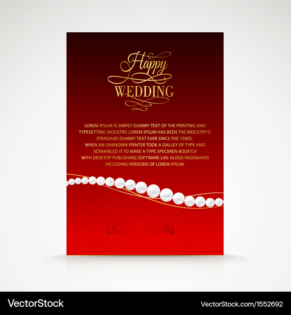 Wedding jewelry invitation card Royalty Free Vector Image