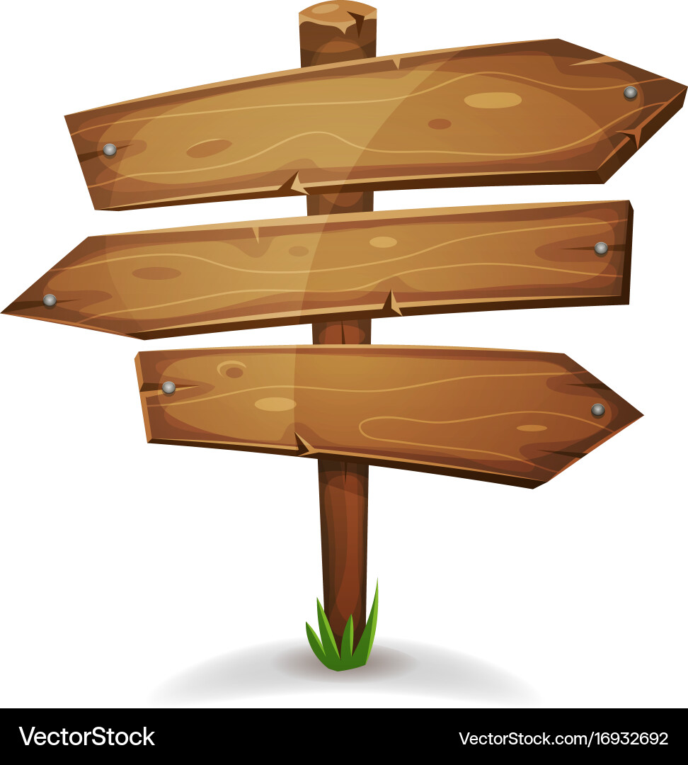 Wood stake with direction signs arrows Royalty Free Vector