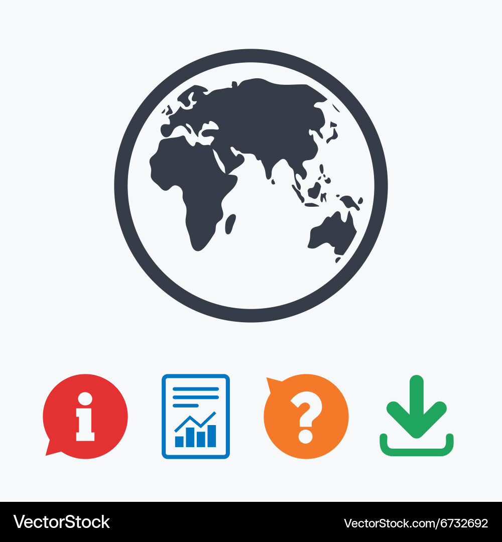 World Map Globe Icon Royalty Free Vector Image