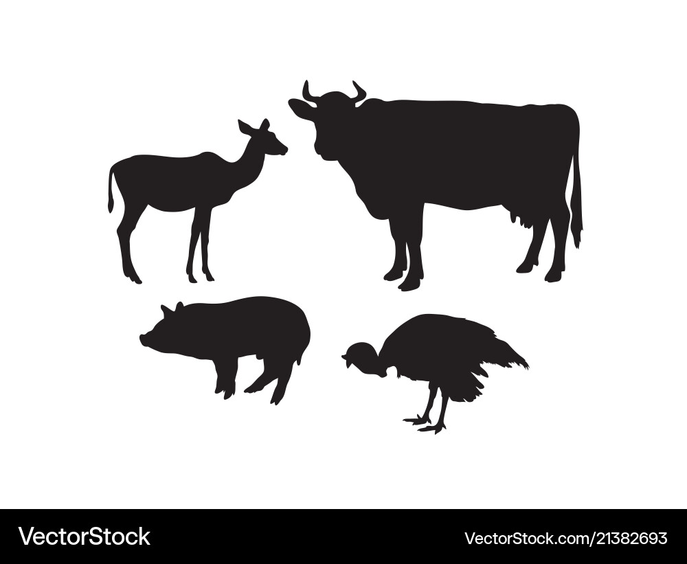 Animal silhouettes Royalty Free Vector Image - VectorStock
