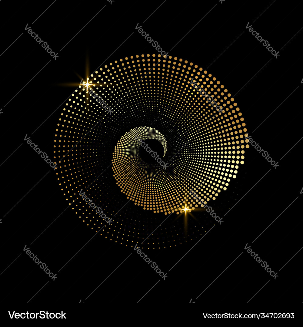 Gold Spiral Vortex Logo Royalty Free Vector Image