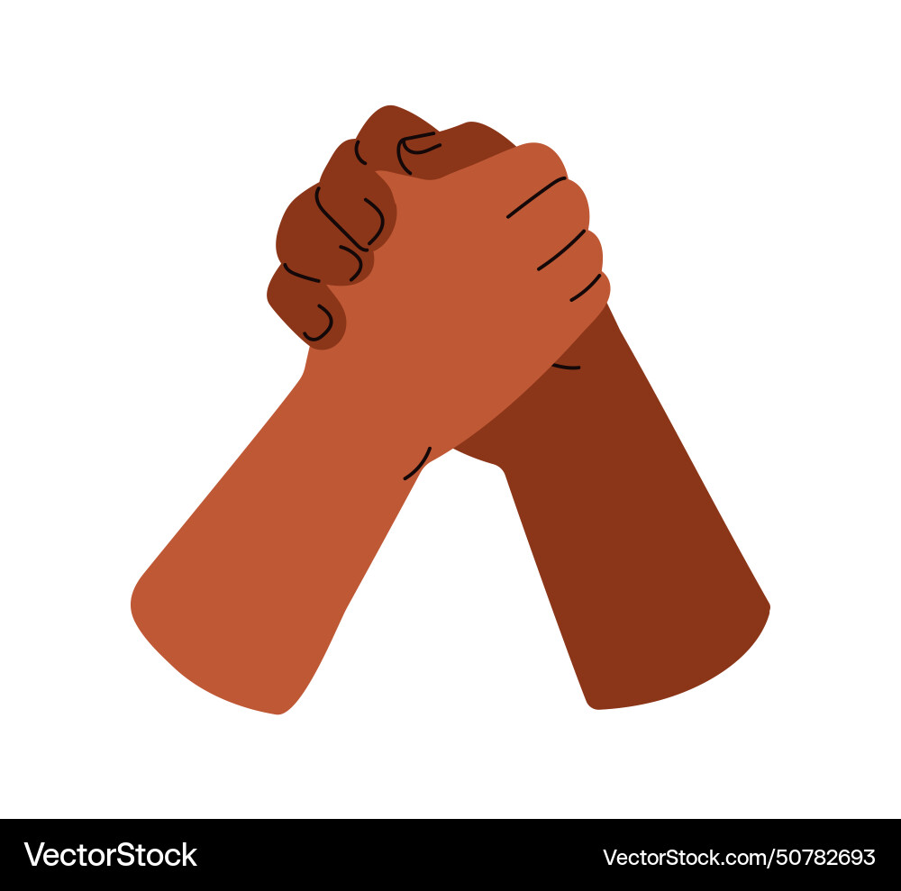 Hands clasp grip buddies greeting informal hi Vector Image