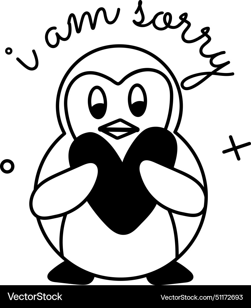 Sad penguin Royalty Free Vector Image - VectorStock Sad penguin Royalty Free Vector Image - VectorStock