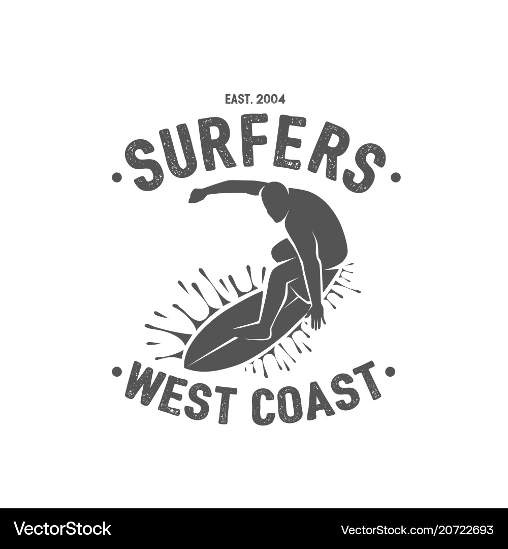 Surf Rider Logo - Wave & Board Royalty Free Vector Image