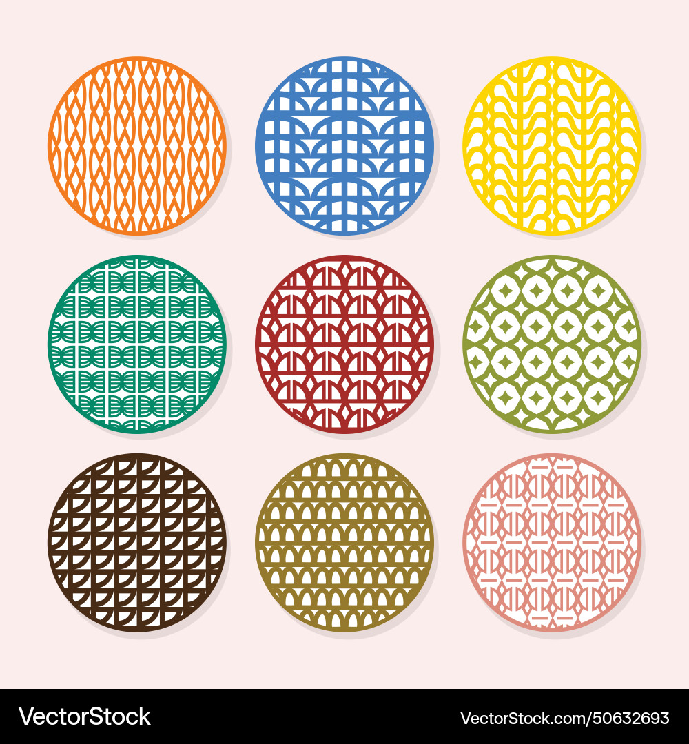 Trendy colorful modern abstract round emblems set Vector Image