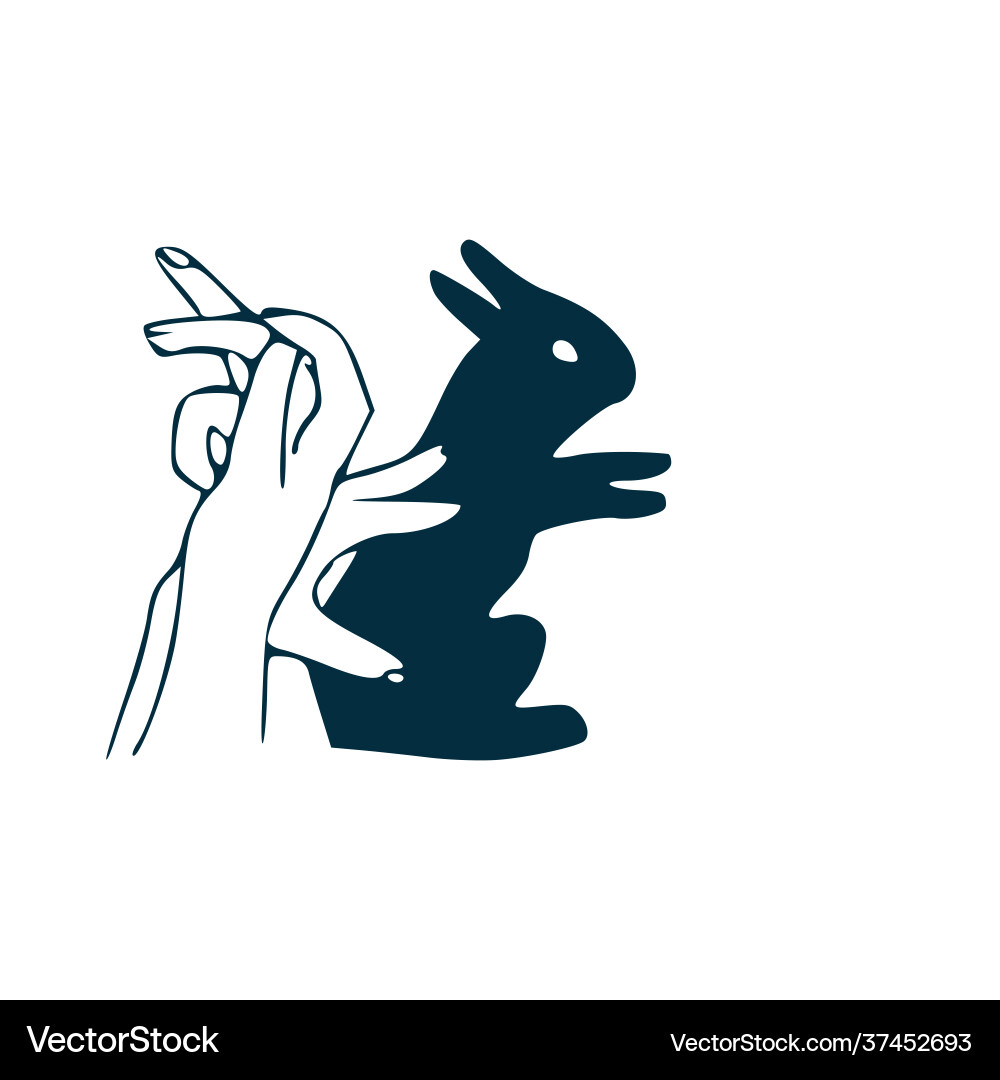 Vintage Rabbit Shadow Puppet Royalty Free Vector Image