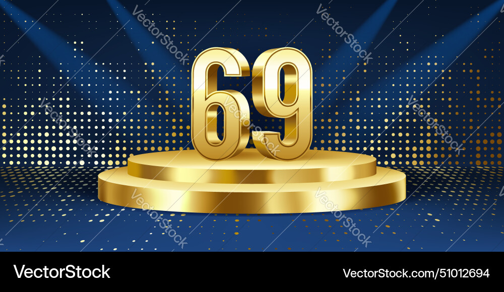 69th year anniversary background Royalty Free Vector Image