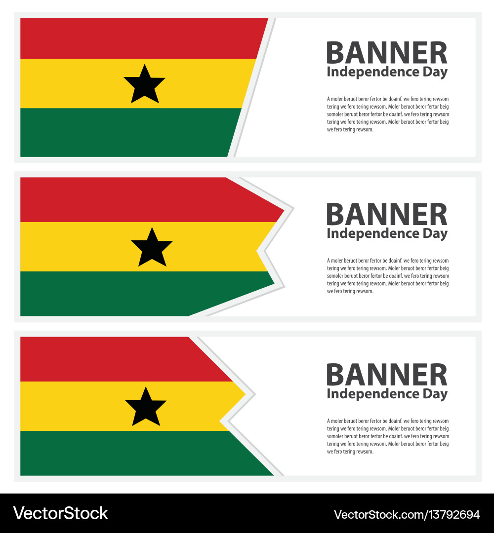 Ghana flag banners collection independence day Vector Image