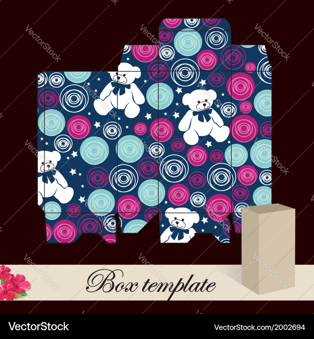 Gift Box Template - Printable Royalty Free Vector Image