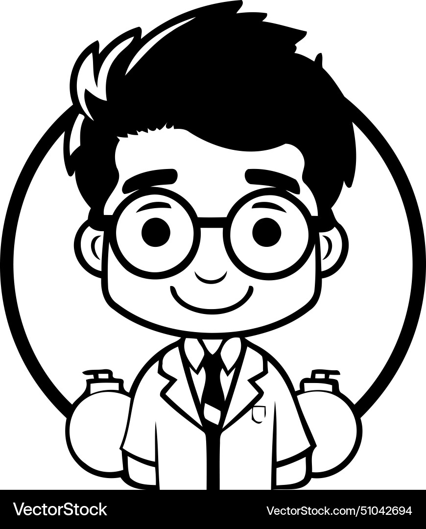 Scientist man cartoon character on white Vector Image